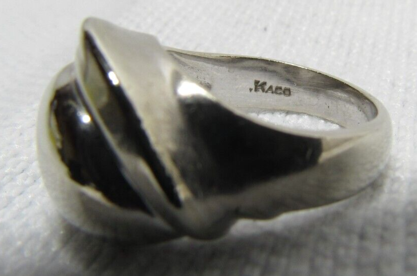 Vintage Kaco 14k White Gold Dome Ladie's Band Sz 6 Men's Pinky Ring 8 ...