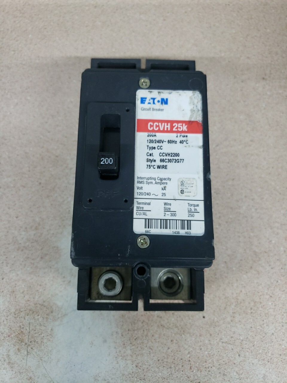 Eaton CCVH2200X Tenant Main Circuit Breaker for sale online | eBay