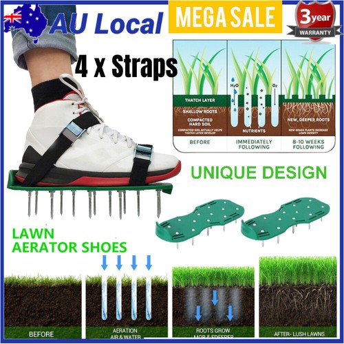Lawn Care Garden Grass Sod Aerator Spike Sandals Spiked Strap Shoes ...