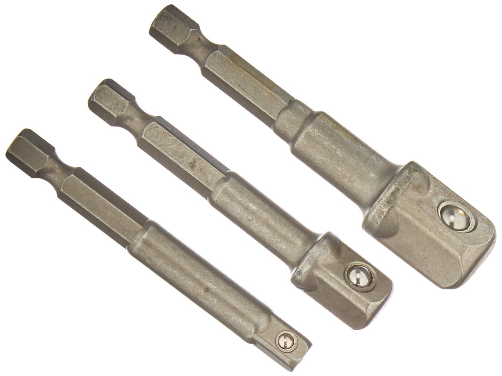 3 PIECE SOCKET ADAPTOR SET HEXAGON-SQUARE DRIVER 1/4" 3/8" 1/2", BLUE ...