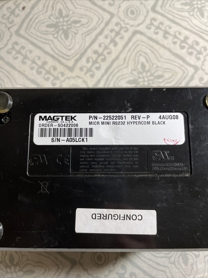 MAGTEK MICR MINI RS232 Check Reader 22522051 For Parts Only Untested | eBay