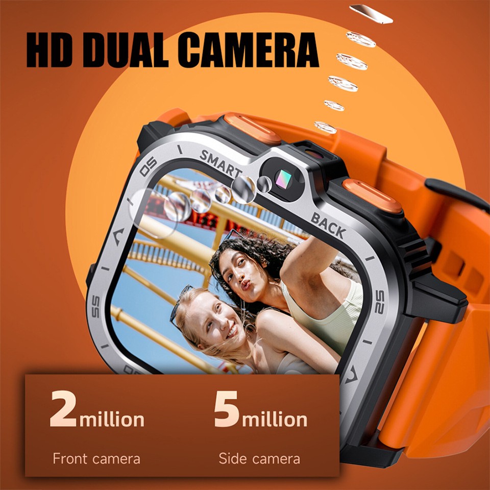 4G Wifi Smartwatch Men Android Watch Phone Dual Camera Video Call RAM ...
