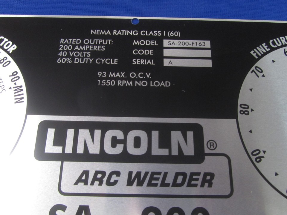 Sa-200 Lincoln Welder Black Face Green Light Faceplate L5171 OEM ...