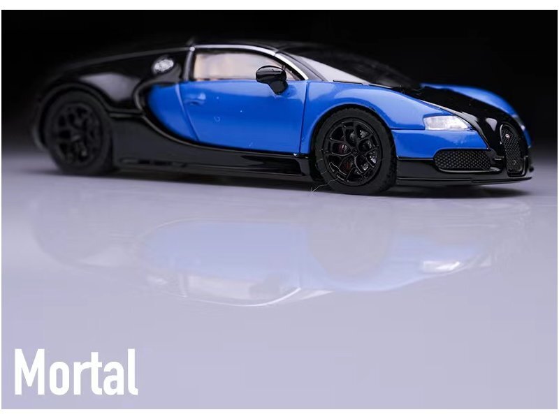 BUGATTI Veyron - moveable rear wing - blue / black - Mortal 1:64 | eBay