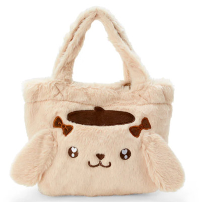 Sanrio Pom Pom Purin Face Shaped Fur Handbag Japan NEW Sanrio ...