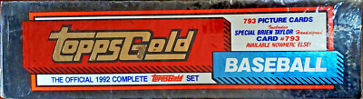 1992 TOPPS GOLD BASEBALL COMPLETE FACTORY SEALED SET + BRIEN TAYLOR ...