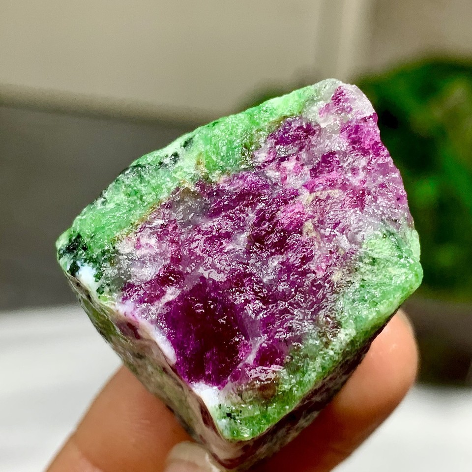 39G Natural green Ruby zoisite (anylite) crystal sample Healing | eBay