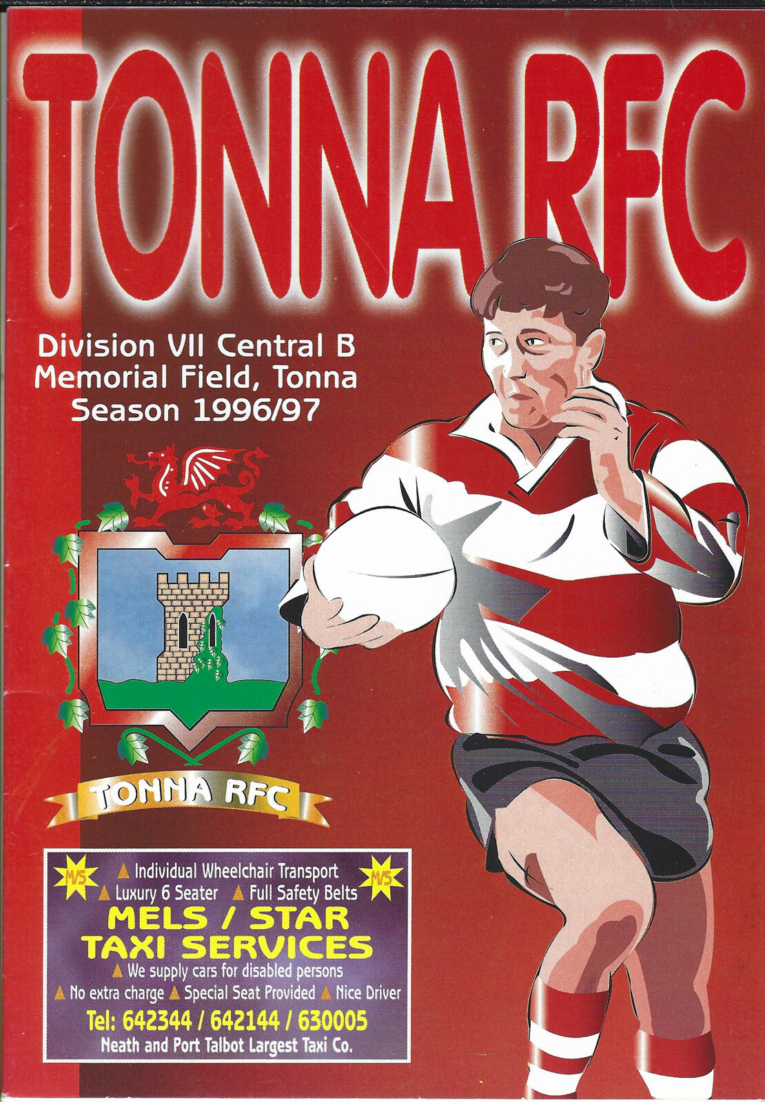 Tonna Rugby Club ( RFC ) Wales 1996 - 1997 generic season programme ...