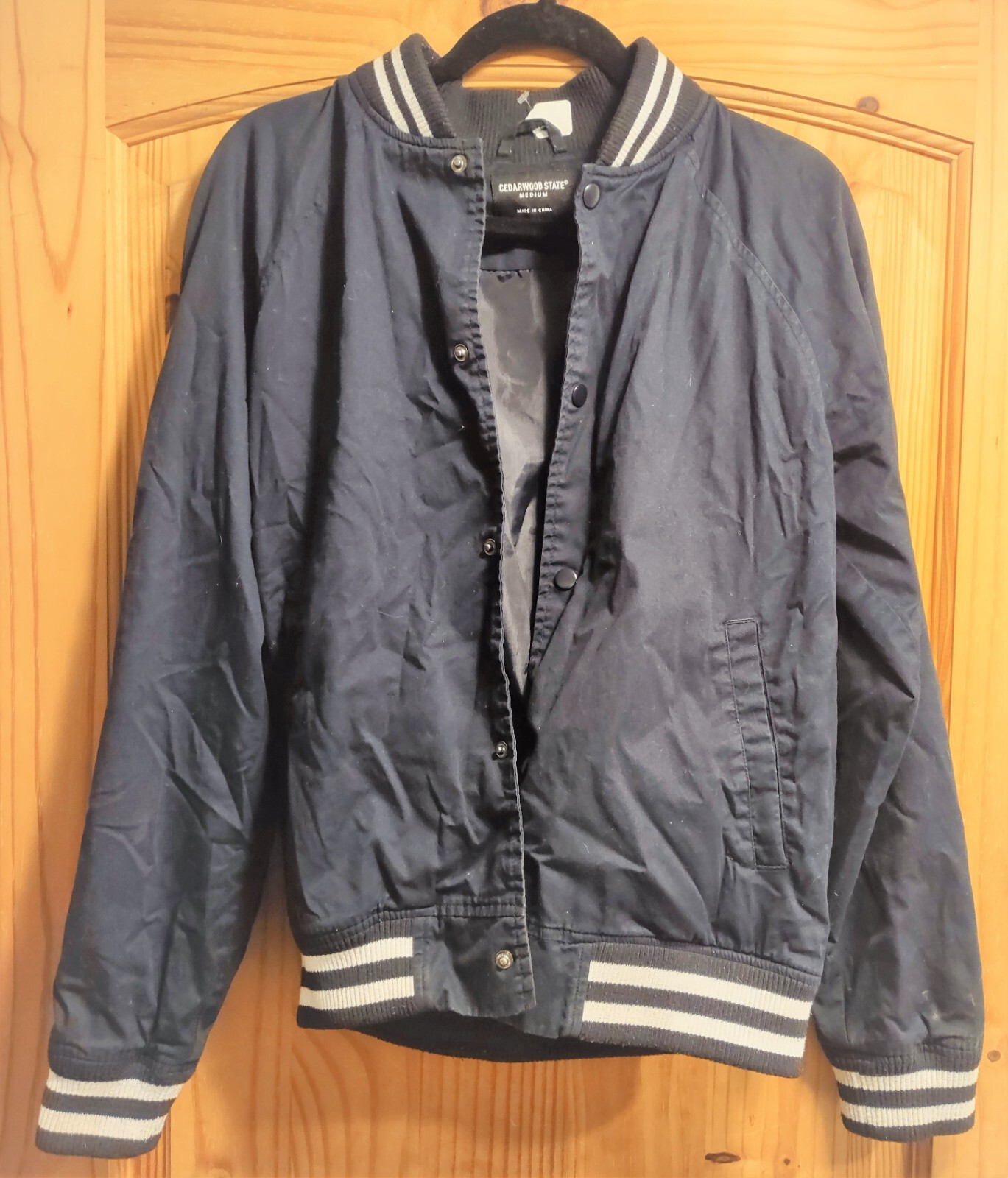 🧥 CEDARWOOD STATE VARSITY JACKET 🏆, Navy blue, cott… - Gem