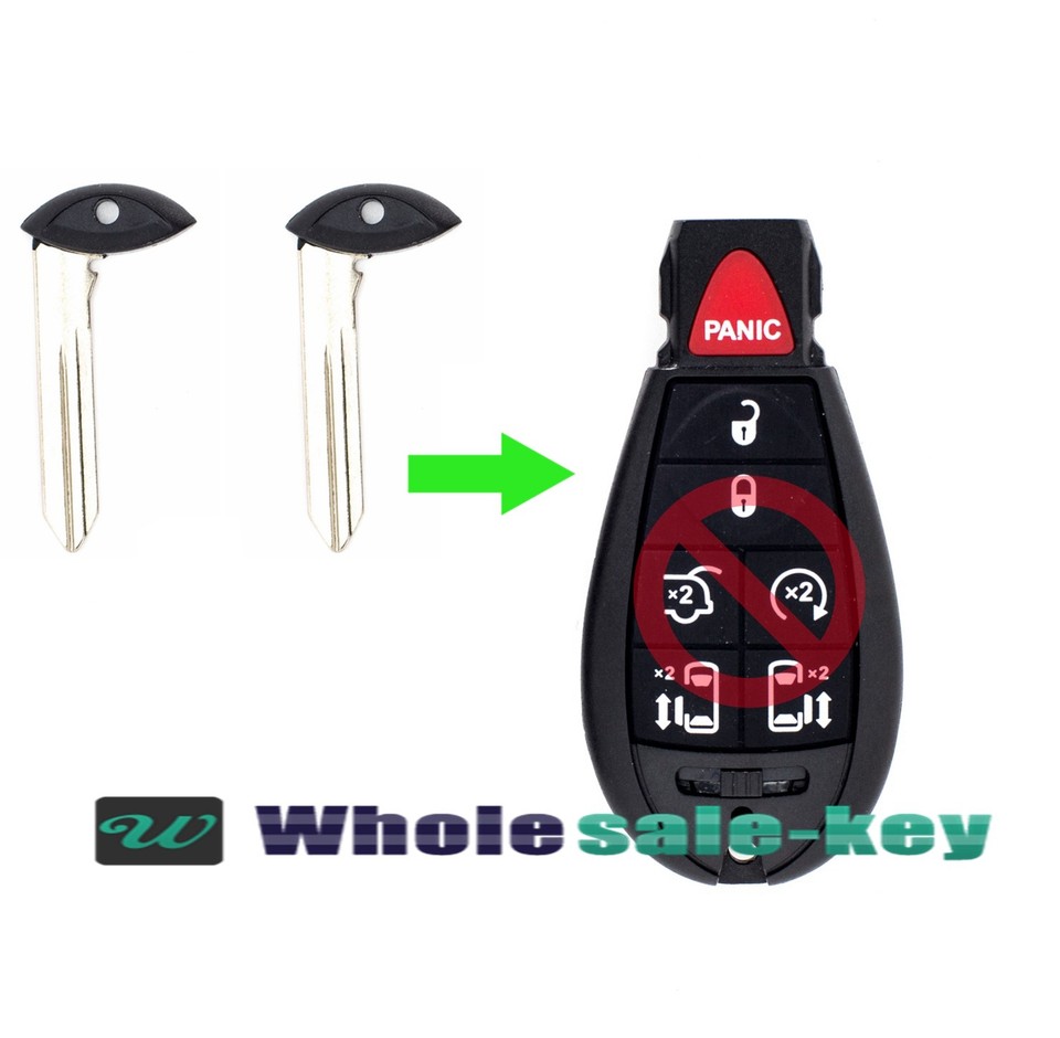 2 New Uncut Key Insert Blade Blank Valet Emergency Keyless Remote Prox ...