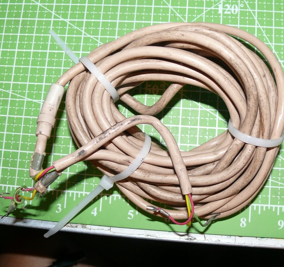Vintage Western Electric Telephone 25' TAN RUBBER LINE CORD 3 ...