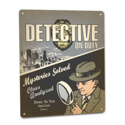 Detective On Duty Sign Male Private Eye Investigator Police Forensic ...