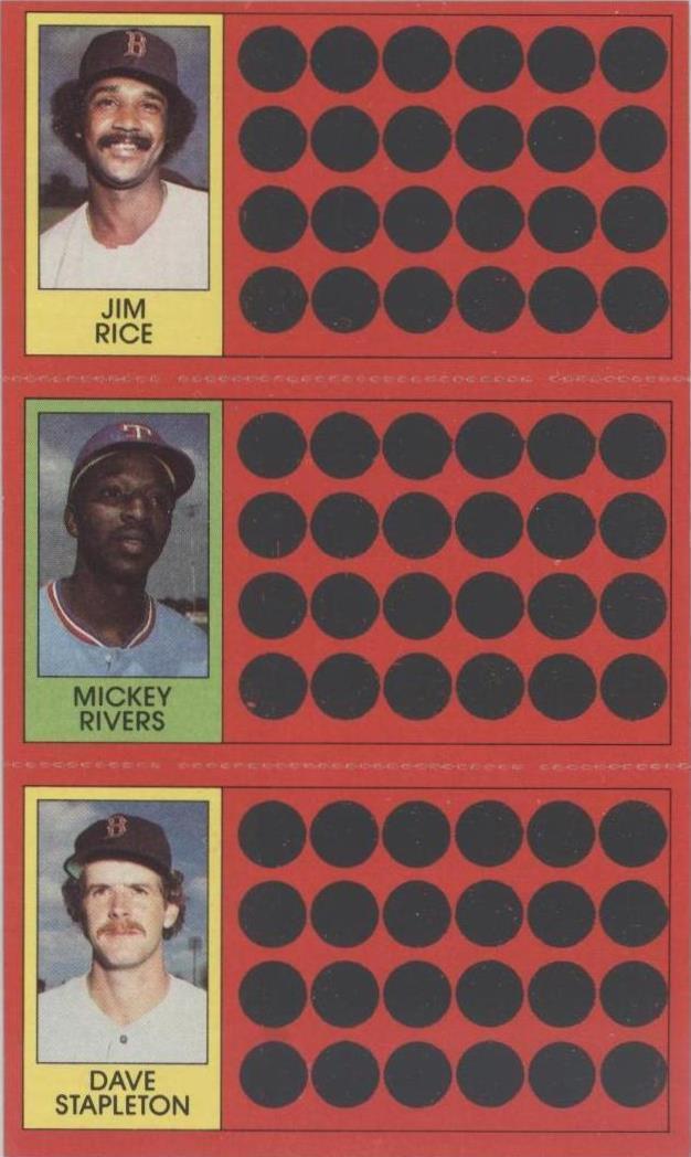 1981 Topps Baseball Scratch-Off - Jim Rice, Mickey Rivers, Dave ...