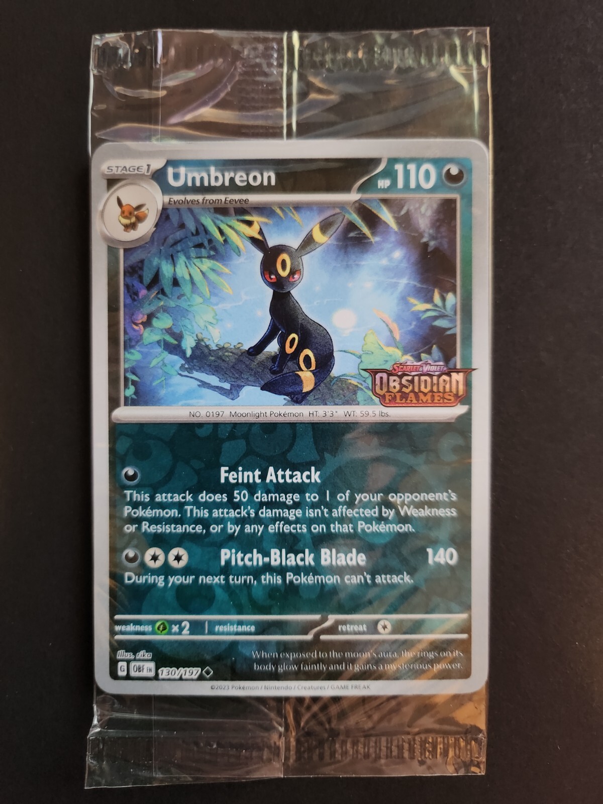 Umbreon 130/197 Obsidian Flames Reverse Holo Stamped Promo OBF Stamp ...