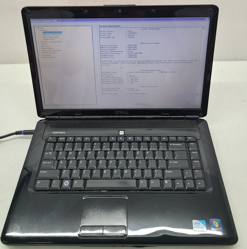 Dell Inspiron 1545 Laptop Intel Pentium Dual-Core T4400 4GB RAM NO HD ...