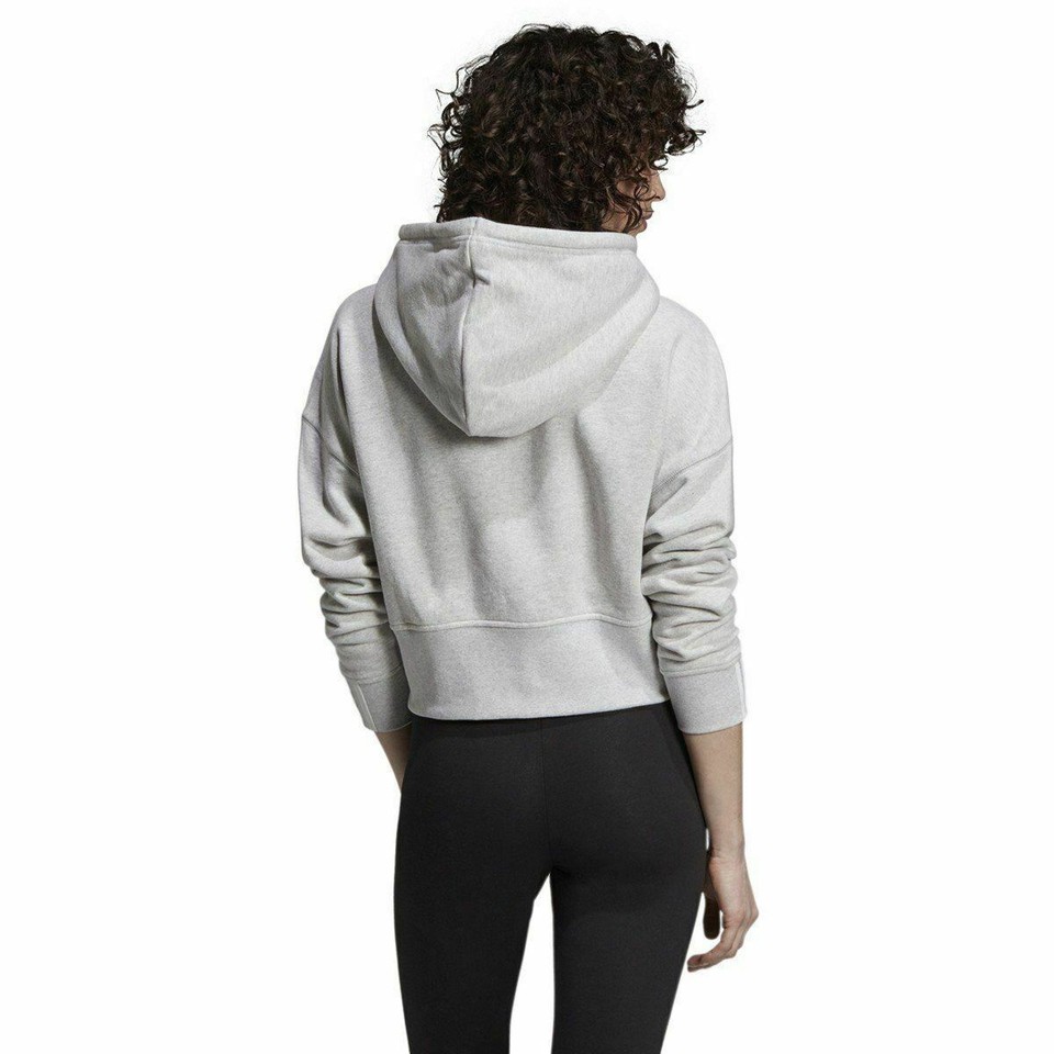 [EJ8538] Womens Adidas 3-Stripes Cropped Hoodie | eBay