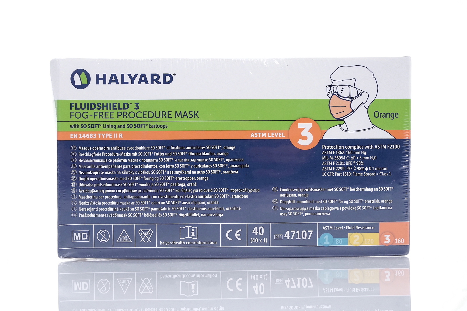 Halyard 47147 Fluidshield 3 Fog-Free Procedure Mask - 100 Piece for ...