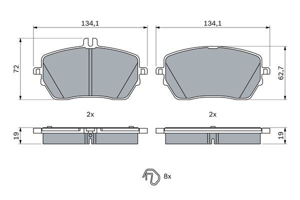 Bosch Front Brake Pads BP2516 fits Mercedes A-class W177 A 200 (177.087 ...