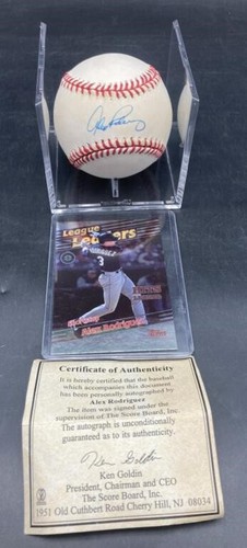 Alex Rodriguez Autographed Baseball w/ Card Youngest to 500/600 HRs COA ...