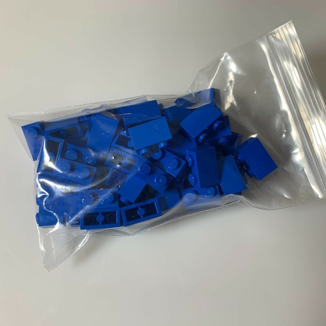 50 LEGO Bright Blue ("Blue") 1x2 bricks (ID 3004/300423) classic ...