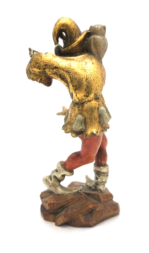 Vintage German Heinzeller Oberammergau Gold Carved Wood Jester Figure 5 ...