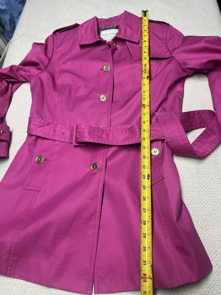 banana republic pink-gold Buttons trench coat Large Petition Fully ...