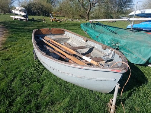 Small Wooden Rowing Boat 11.5ft x 5.5ft and optional trailer | eBay UK