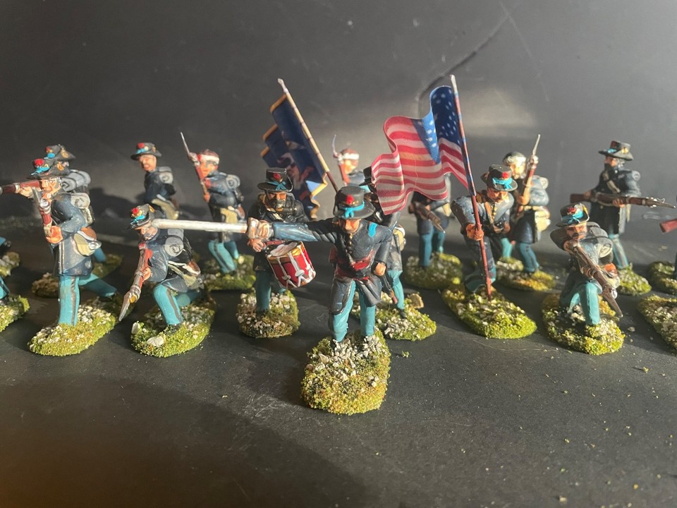 20 - 1/32 Painted 54mm - Union Iron Brigade Wisconsin Infantry w ...