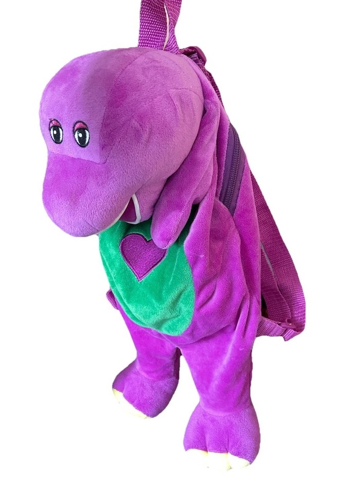 Vintage Barney & Friends Plush Kids' Zip-Pocket Backpack Purple ...