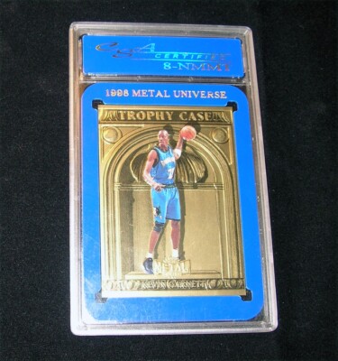 Kevin Garnett 1998 Metal Universe Trophy Case Graded CSA 8-NMMT ...
