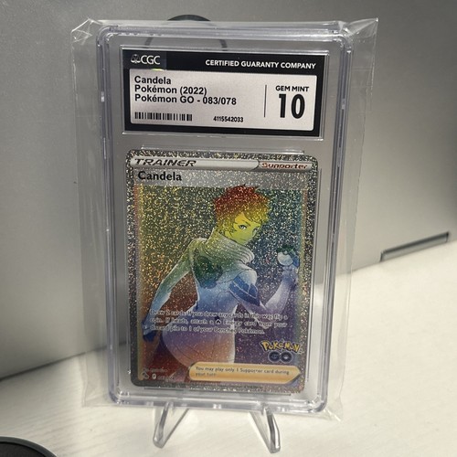 Pokémon GO TCG Candela Rainbow Rare Full Art Trainer CGC graded 10 083/ ...
