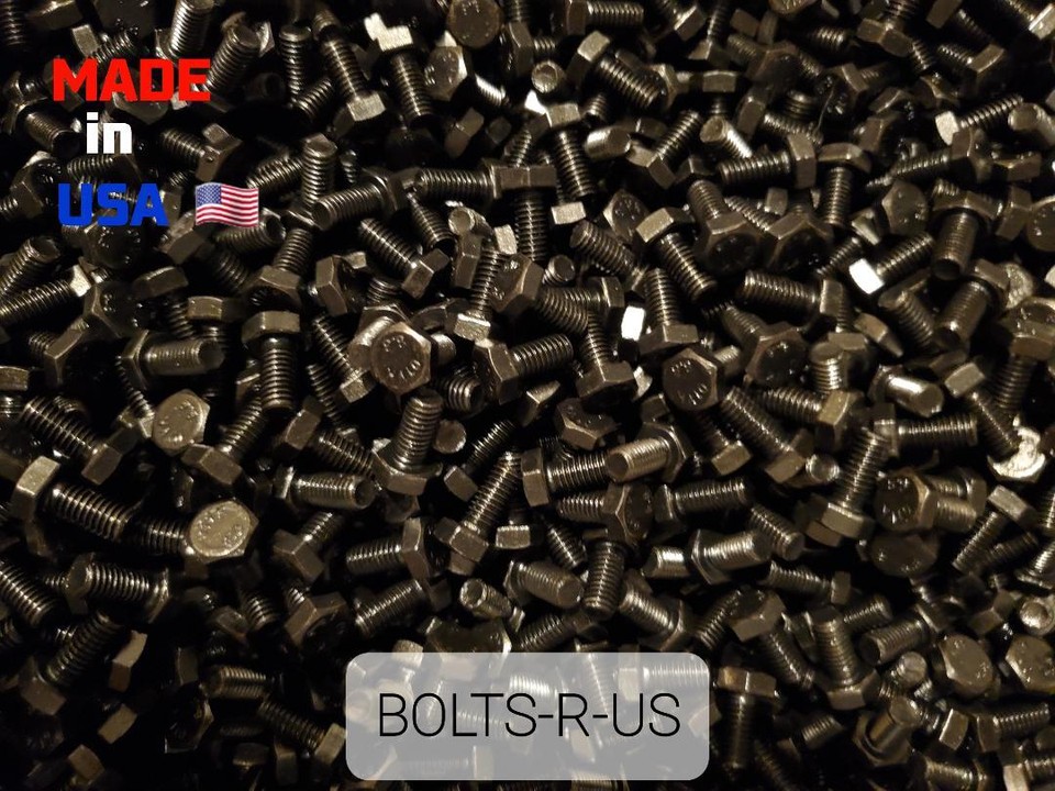 (50) M6-1.0x12mm steel Black Oxide Hex Bolt Grade 8.8 M6x12mm 6mm x ...