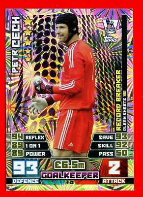 PREMIER LEAGUE 2014-15 -Trading Card TOPPS RECORD BREACKER 442 - CECH ...