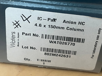 New Waters Column IC-Pak Anion HC 4.6x150mm WAT026770 | eBay
