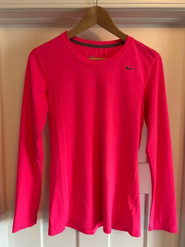 Women's Nike Dri-Fit Hot Pink Long Sleeve Training Top - Small | eBay