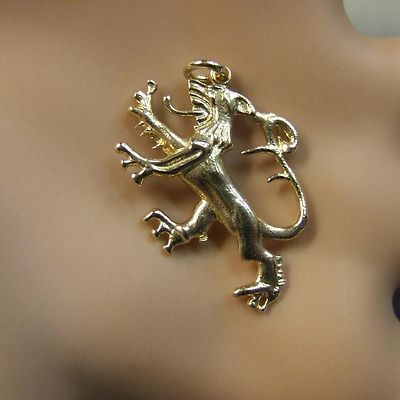 9 ct GOLD new solid scottish rampant lion pendant | eBay