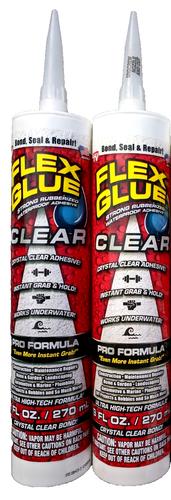 2 PACK FLEX GLUE Pro Formula 9 oz Clear Construction Adhesive ...