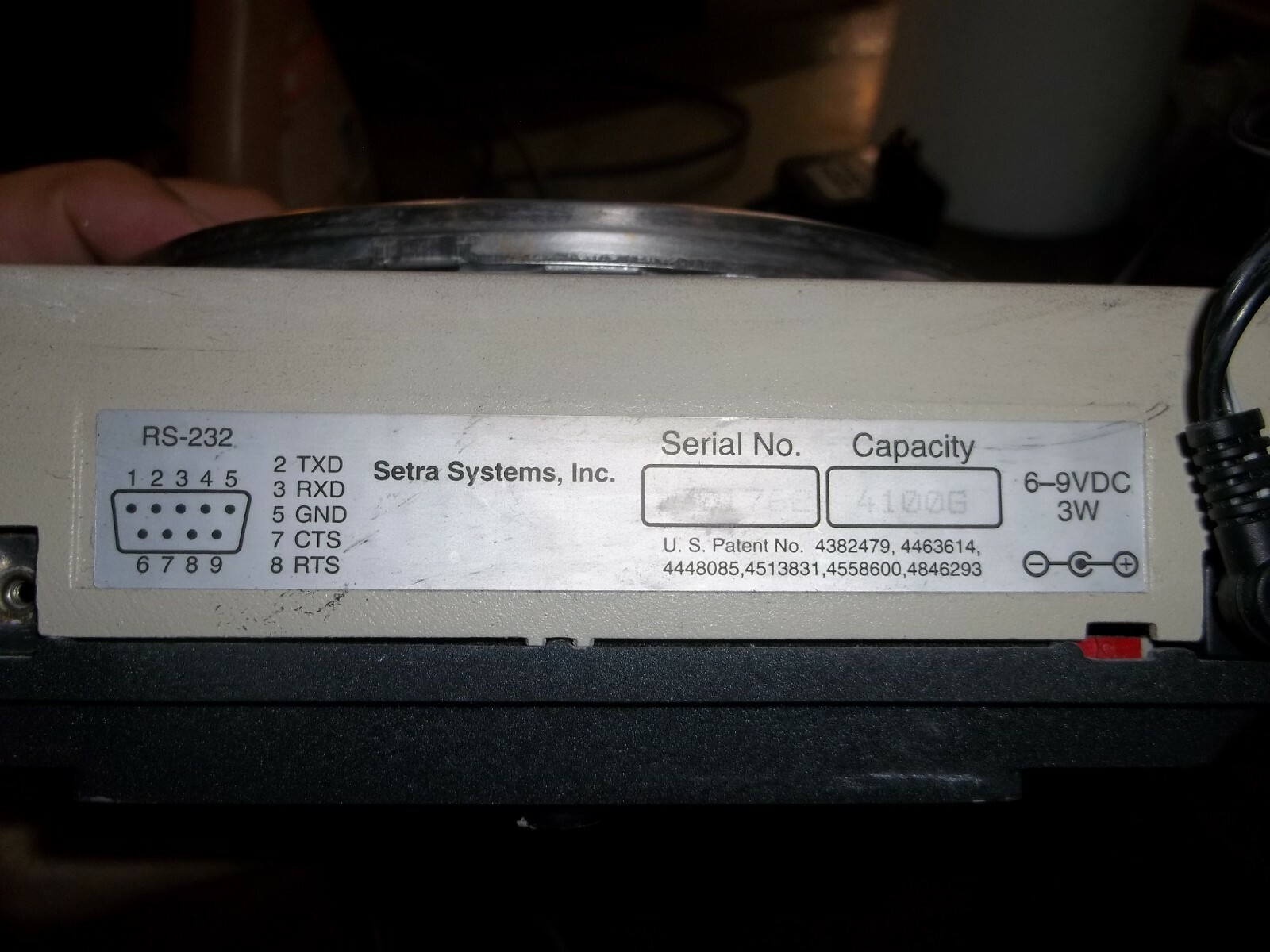 Setra El-4100d Rs-232 Digital Counting Scale 4100 Gram Capacity 6-9vdc ...