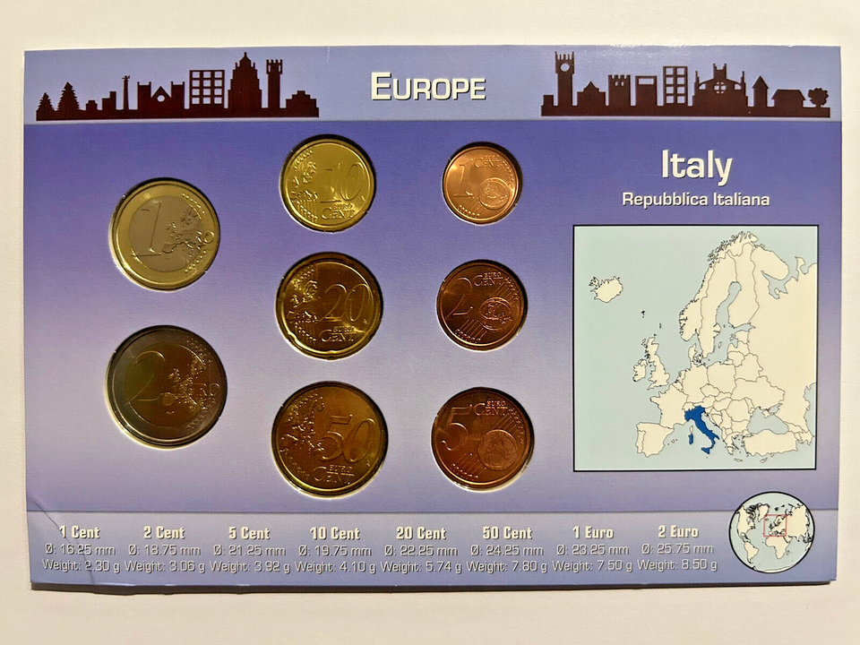 Littleton World Coin Mint Set - Italy - 8 Coin Set, UNC | eBay