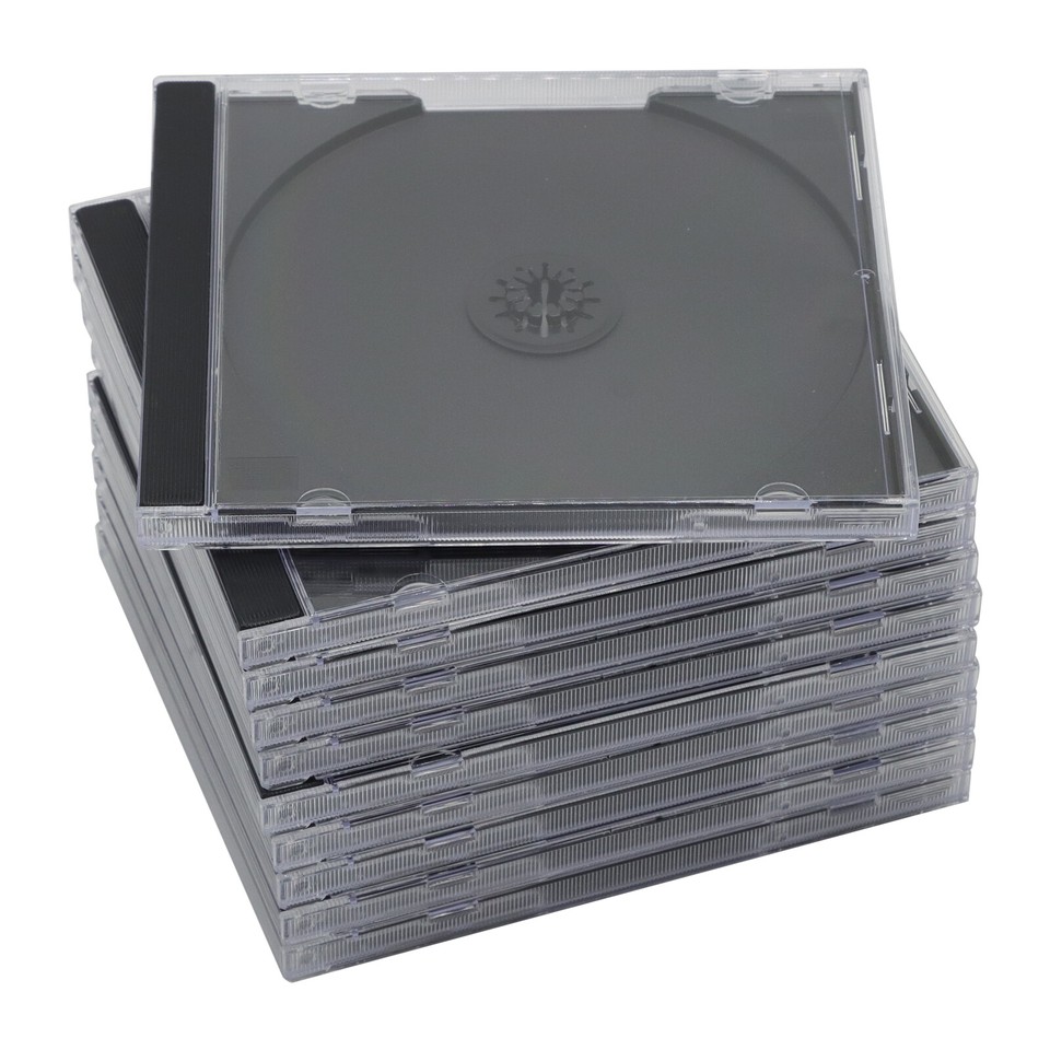 10.4 mm Standard Single Clear CD Jewel Case with Assembled Black Tray ...