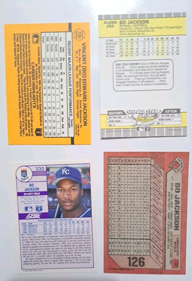 Bo Jackson Baseball Card Lot. Pack Fresh. | eBay