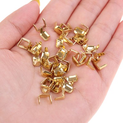 50PCS Brass Leather Staples Two Prong For Belt Loops Keeper Connect ...