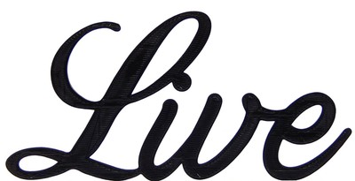 Live Word Art Sign Home Kitchen Decor Wall Hanging Cursive Script ...