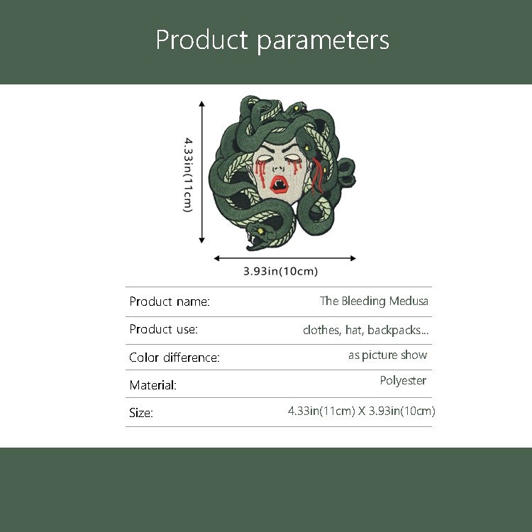 Medusa patch EMBROIDERED Iron On Patches appliques transfers Badges ...