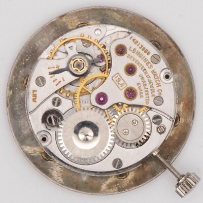 Vintage Longines Caliber 19.4 17-Jewel Wristwatch Movement, Parts ...