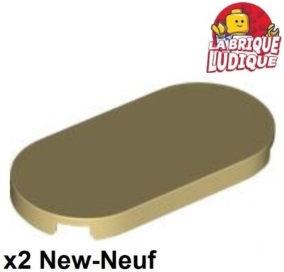 Lego 2x Tile Round plaque rond lisse 2x4 oval beige/tan 66857 NEUF | eBay