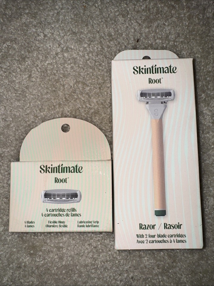Skintimate Razor Root With 2 four blade cartridges plus 4 extra ...