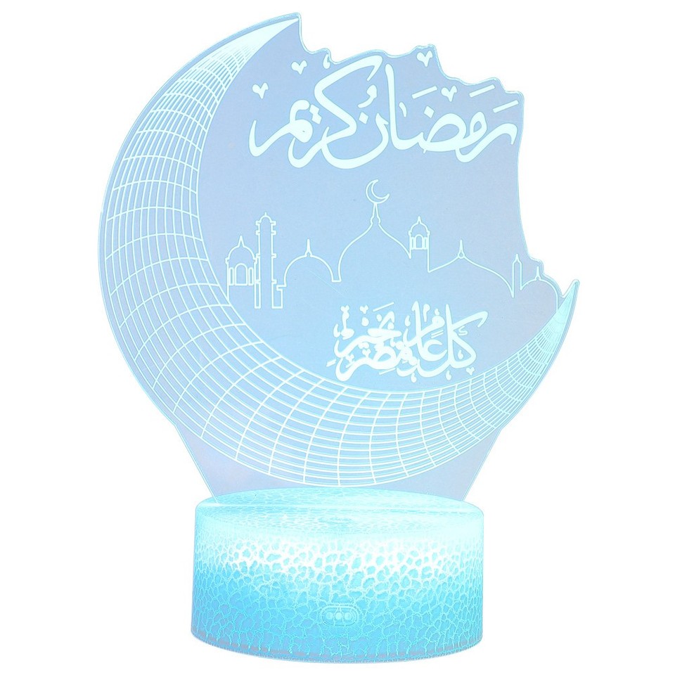 Eid Mubarak 3D Decorative Night Lamp Touch Type LED Night Lamp (No ...