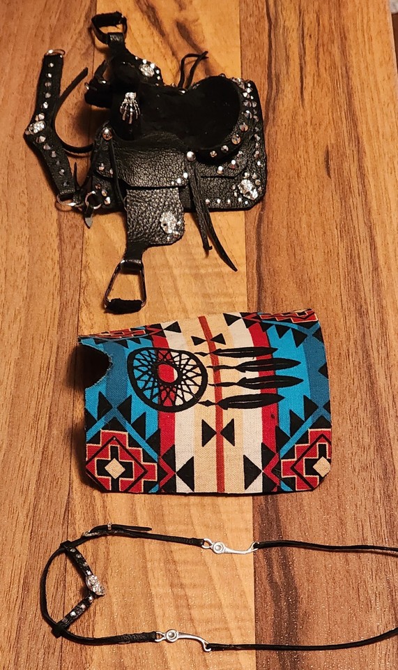 NEW! HandCrafted Saddle Tack Set!Horse & Rider! You Will Love It! A ...
