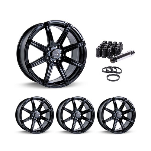 Wheel Rims Set with Black Lug Nuts Kit for 06-24 Volkswagen Jetta ...
